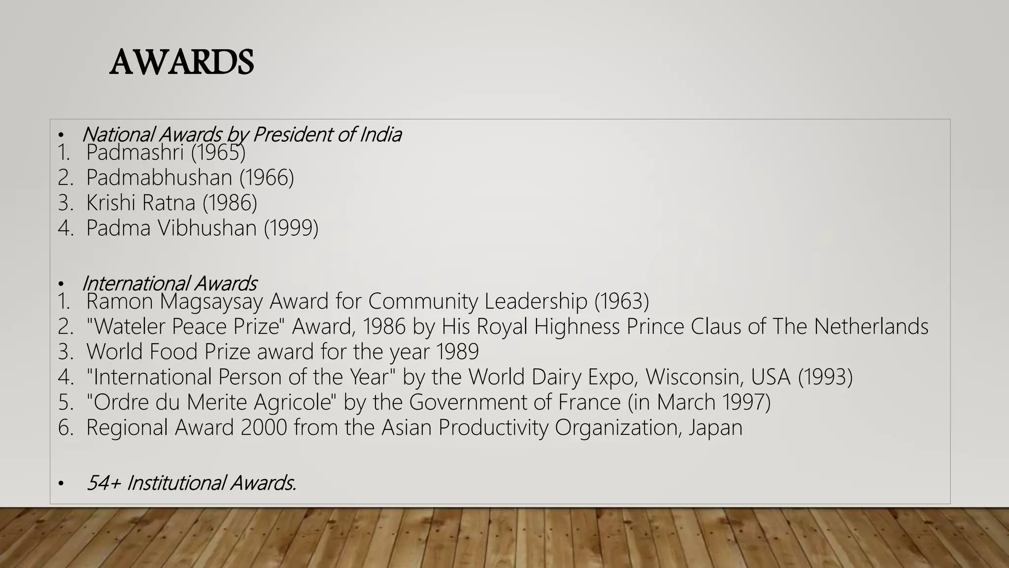 Dr. Verghese Kurien (Founder of AMUL) | PPTX