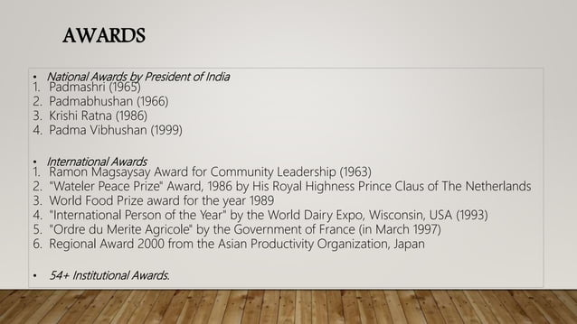 Dr. Verghese Kurien (Founder of AMUL) | PPT