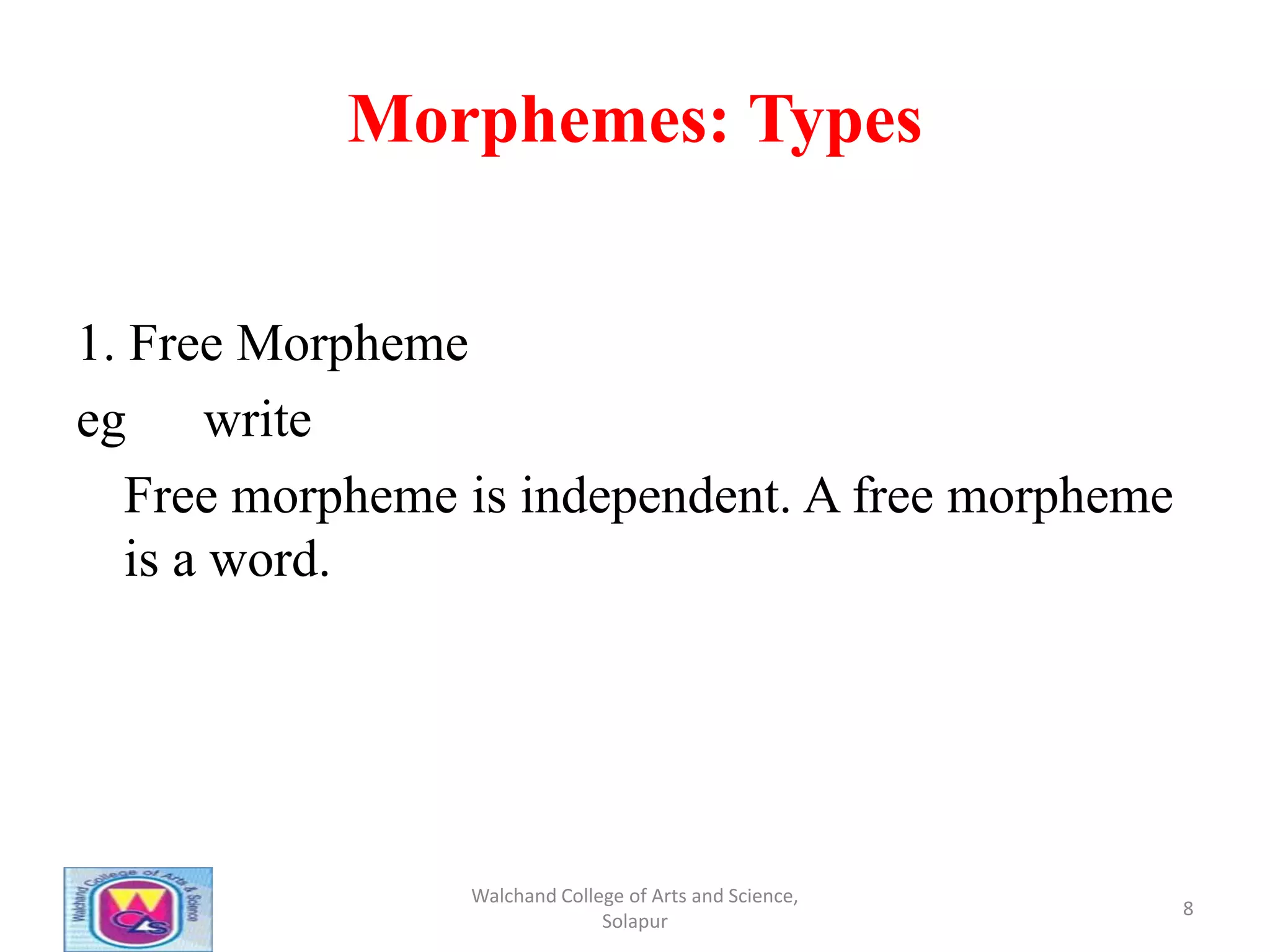 Morphology: A Branch of Grammar by Dr. M.P. Joshi, India | PPTX