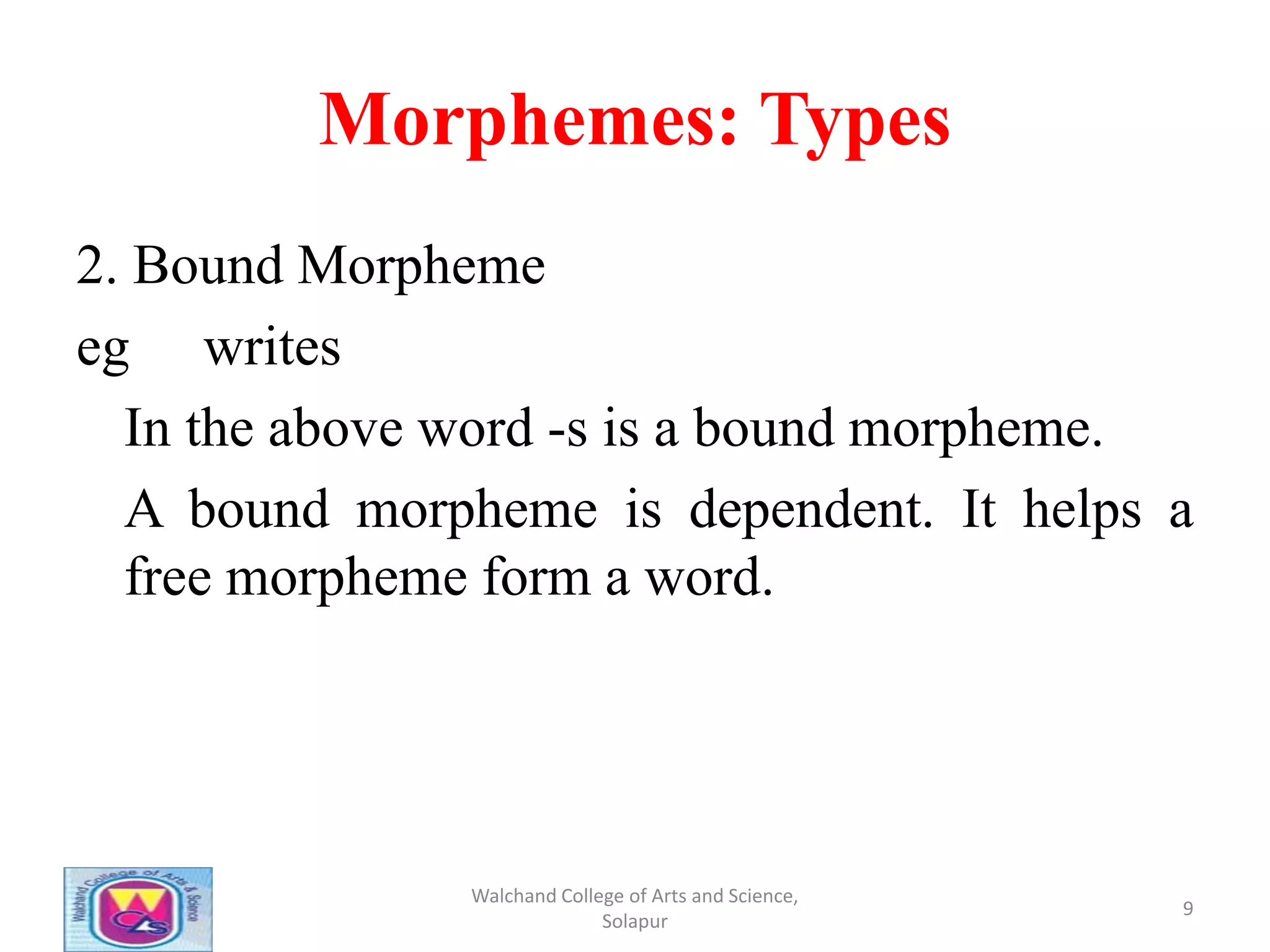 Morphology: A Branch of Grammar by Dr. M.P. Joshi, India | PPTX