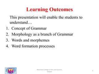 Morphology: A Branch of Grammar by Dr. M.P. Joshi, India | PPTX