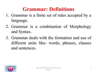 Morphology: A Branch of Grammar by Dr. M.P. Joshi, India | PPTX