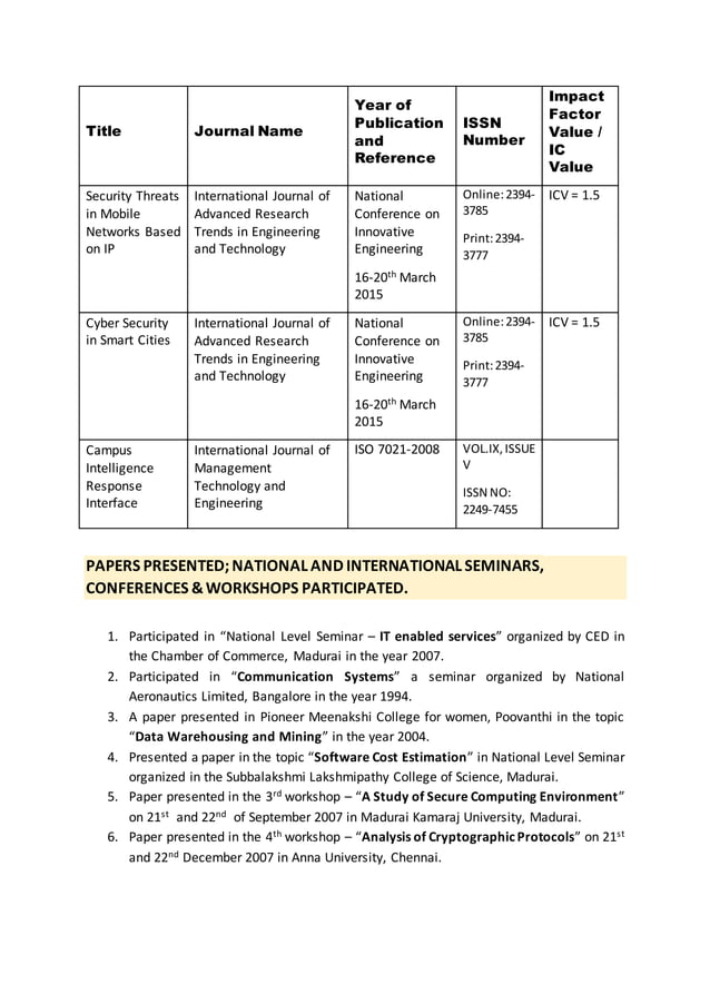 Dr. SUJATHA RAMAKRISHNAN CURRICULUM VITAE | DOCX | Professional School ...