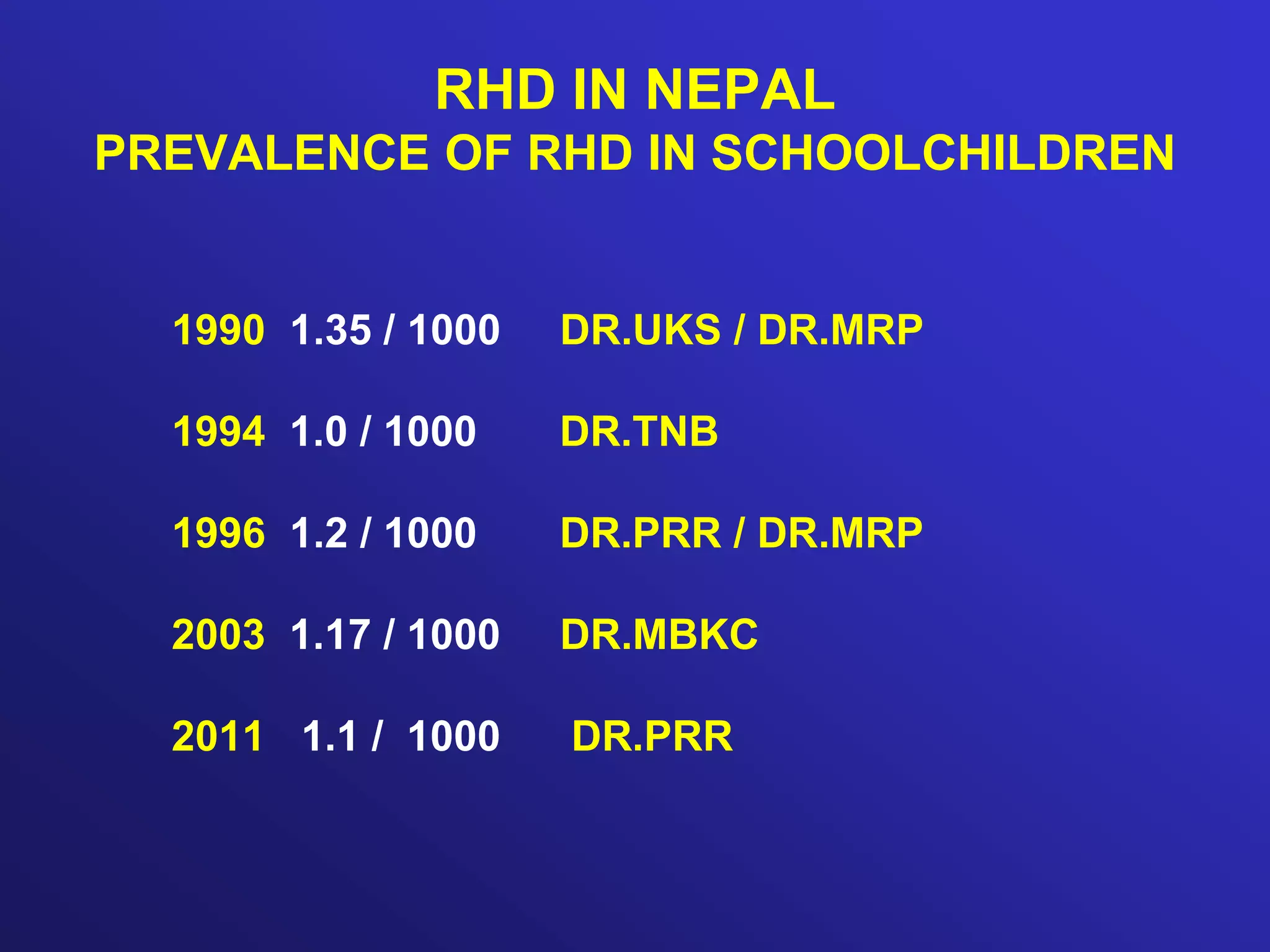 PREVENTION AND CONTROL OF RHD IN NEPAL | PPT