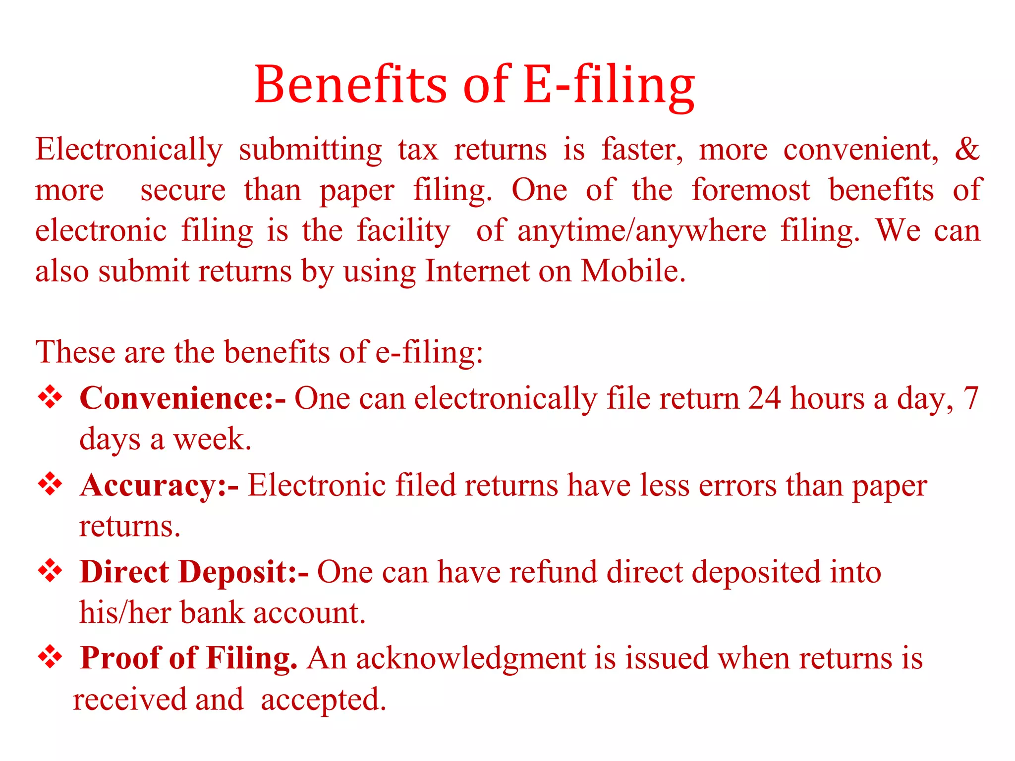 Process of Income tax E-Filing | PPTX | Personal Taxes | Personal Finance
