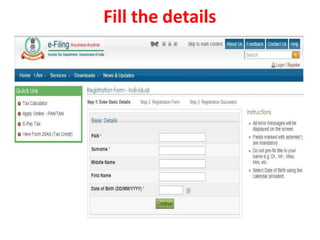 Process of Income tax E-Filing | PPTX