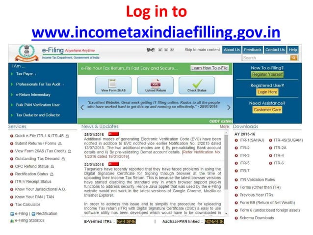 Process of Income tax E-Filing | PPT