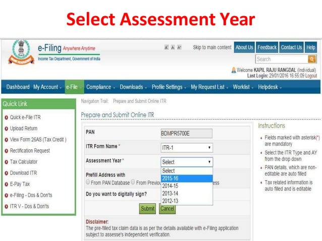 Process of Income tax E-Filing | PPT