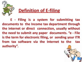 Process of Income tax E-Filing | PPTX | Personal Taxes | Personal Finance