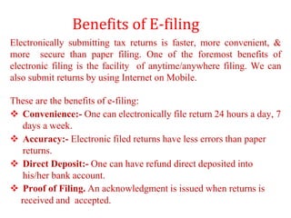 Process of Income tax E-Filing | PPTX | Personal Taxes | Personal Finance