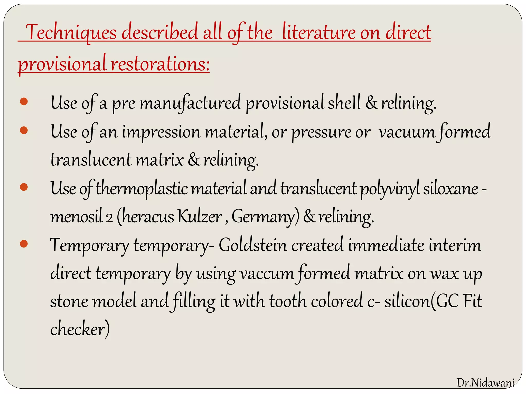 TEMPORIZATION IN PROSTHODONTICS | PPT
