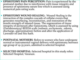 ESSENTIAL OIL APPLICATION ON EPISIOTOMY WOUND | PDF