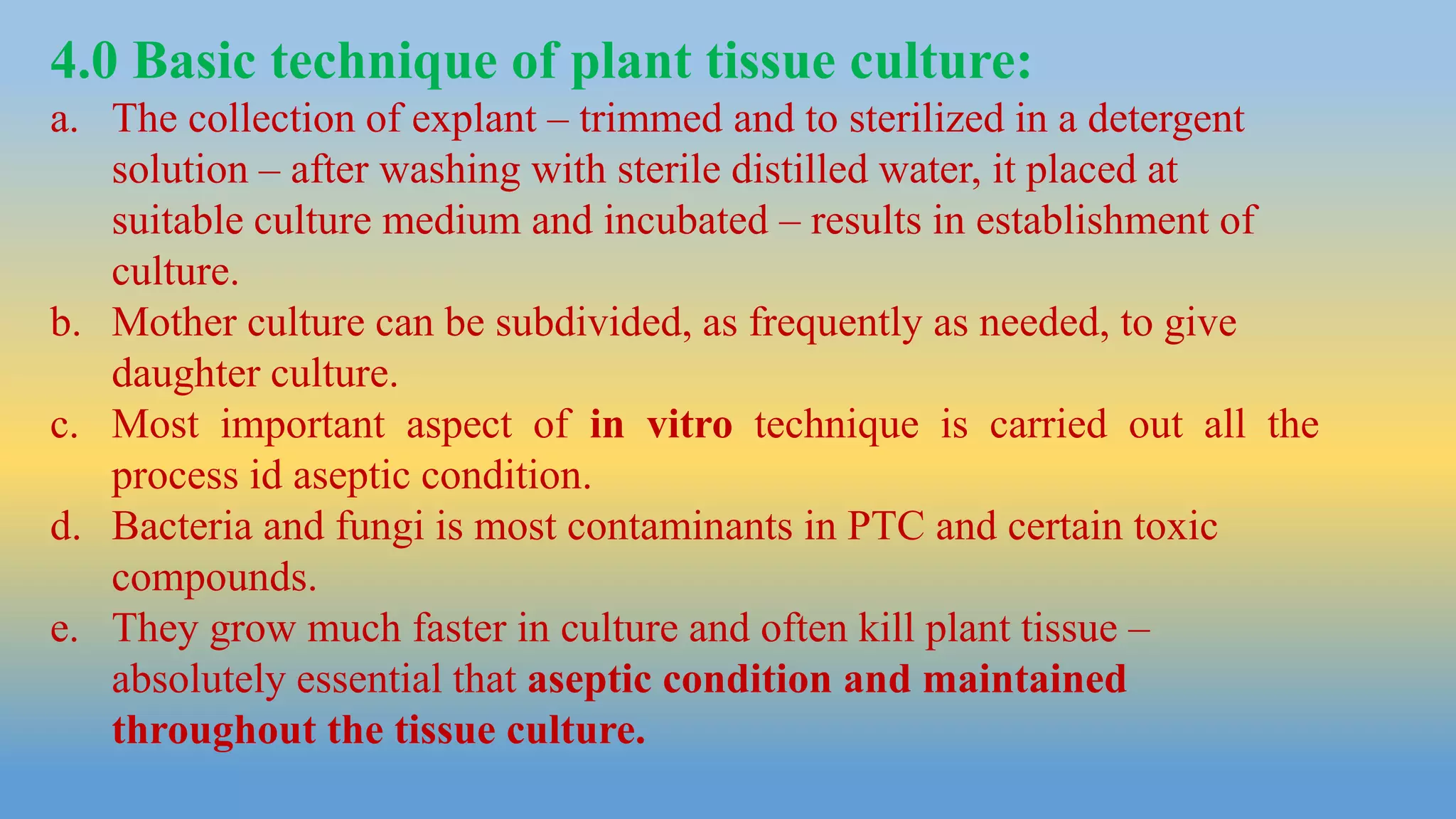 Plant tissue culture techniques | PPTX
