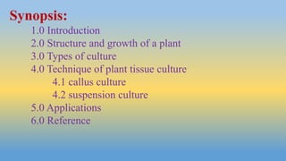 Plant tissue culture techniques | PPTX