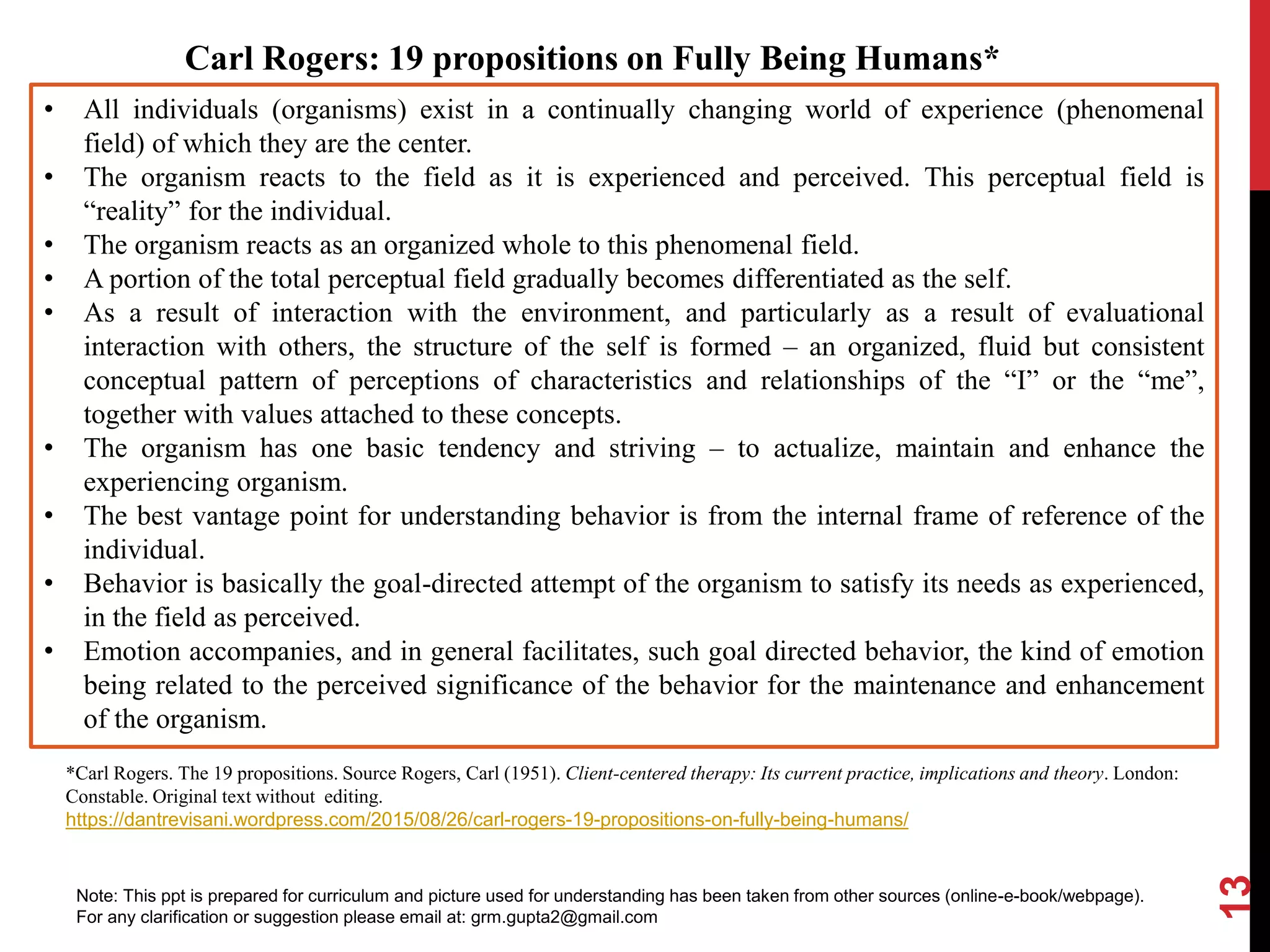 Rogers theory of Personality | PDF