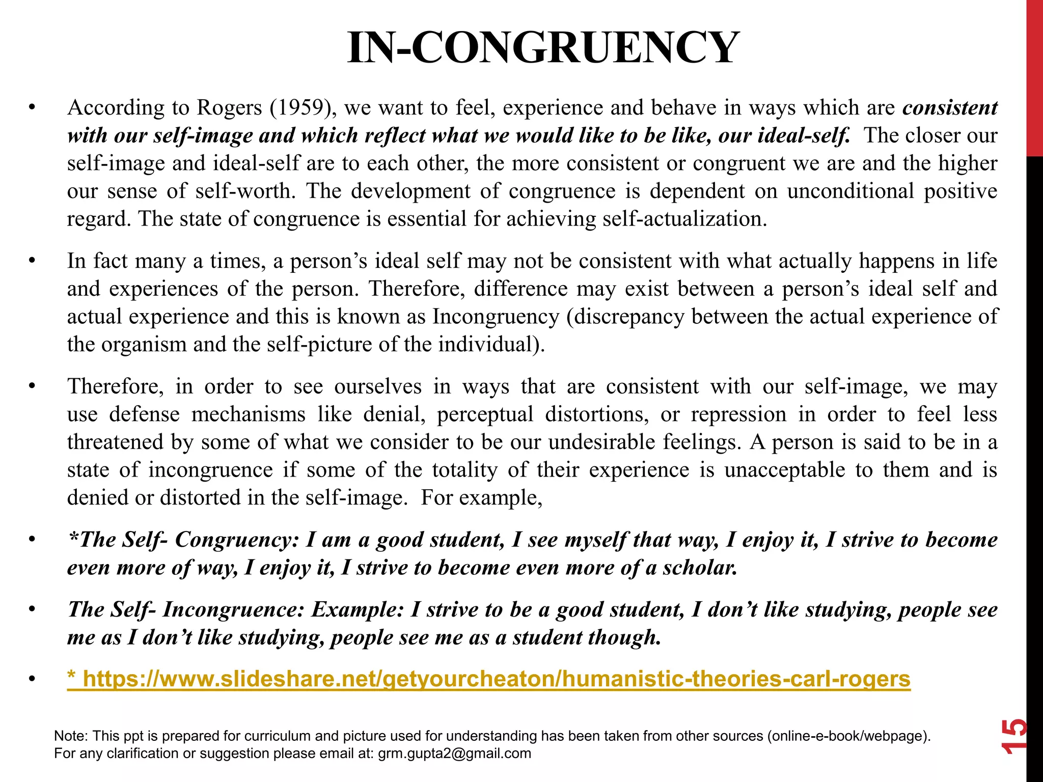 Rogers theory of Personality | PDF