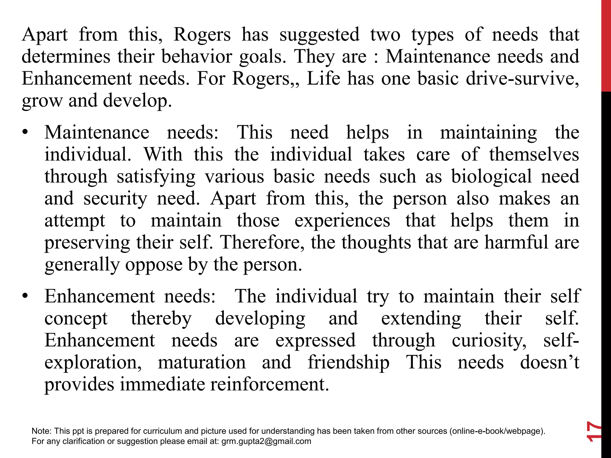 Rogers theory of Personality | PDF
