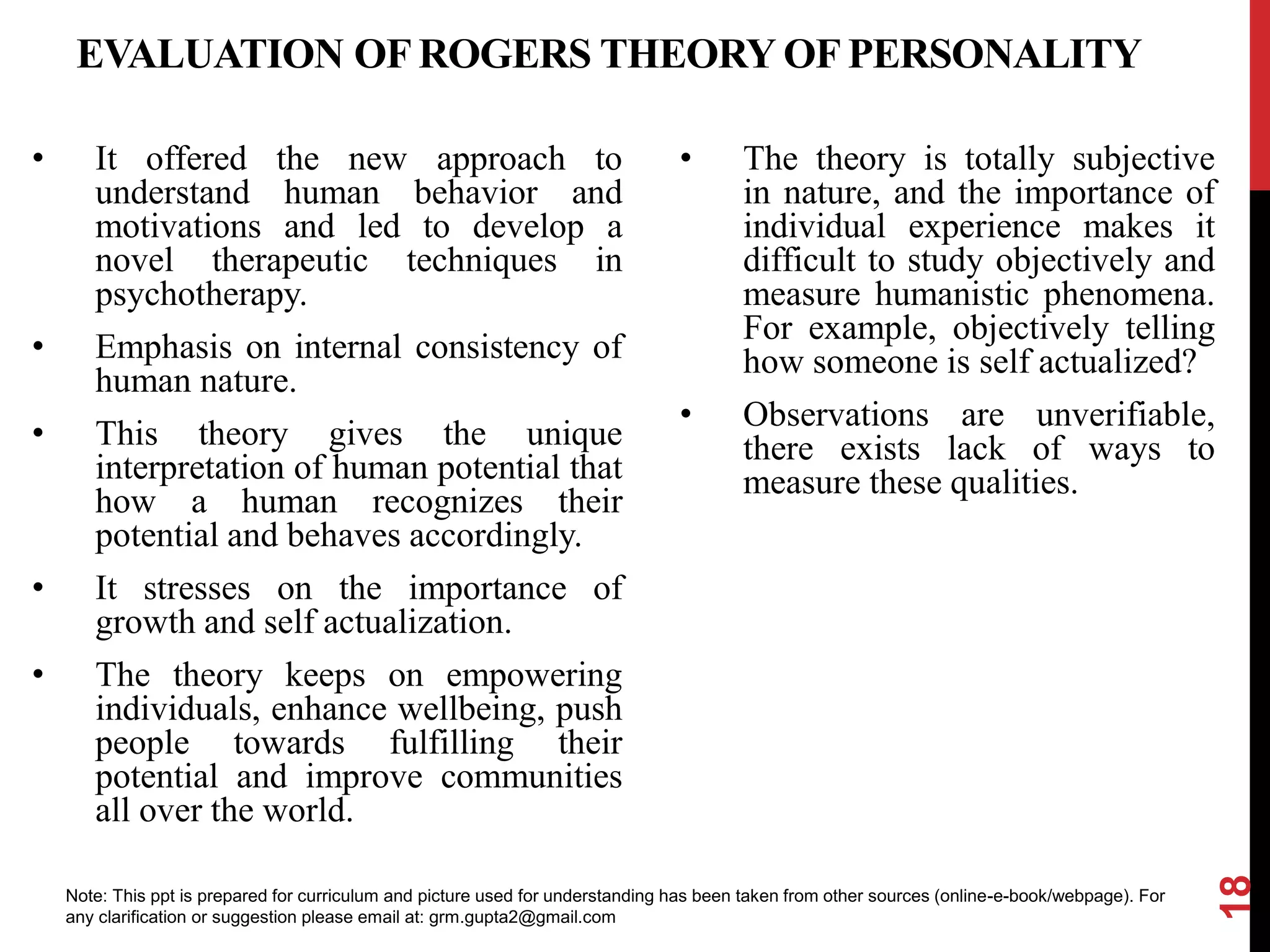 Rogers theory of Personality | PDF