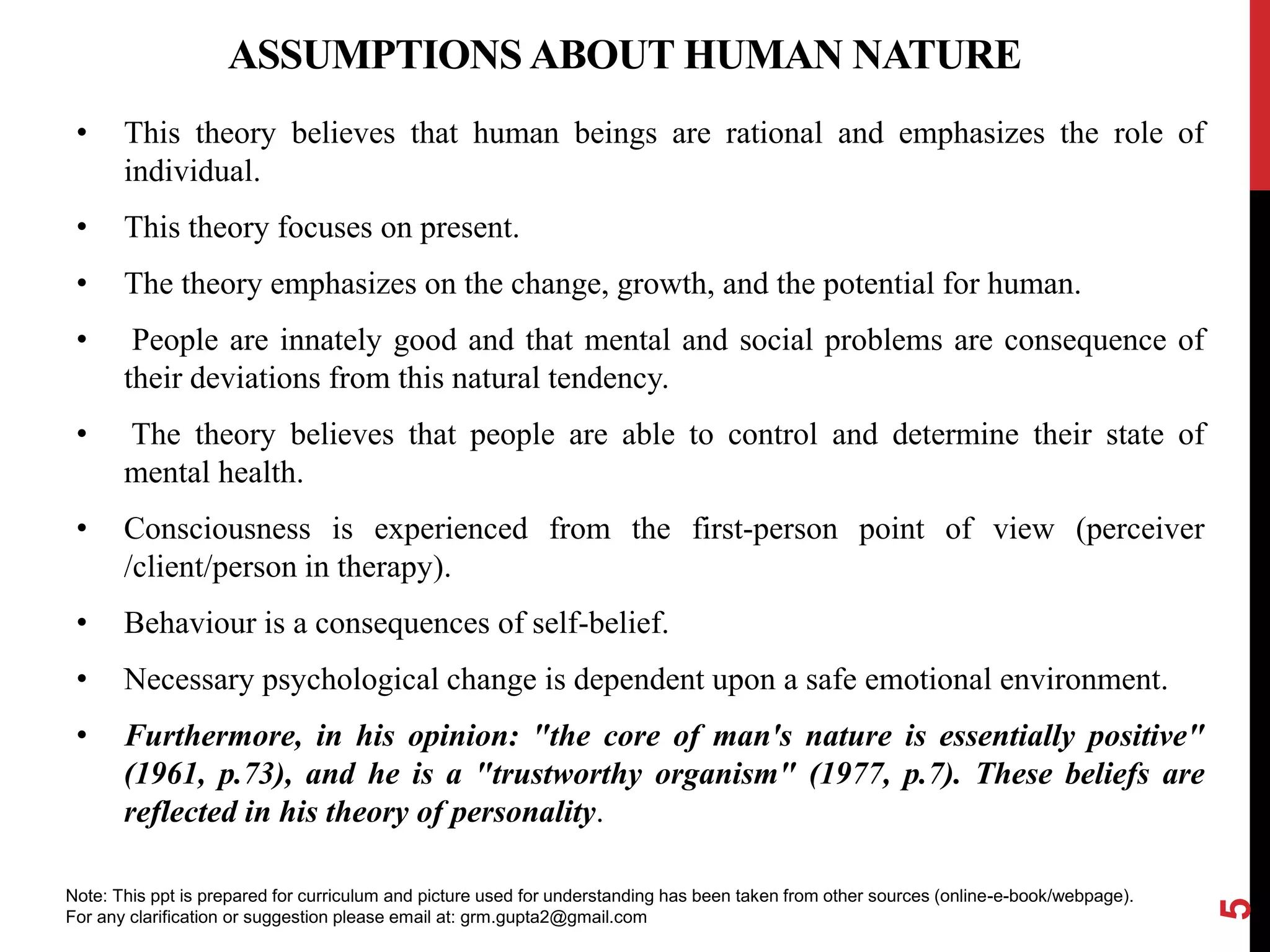 Rogers theory of Personality | PDF