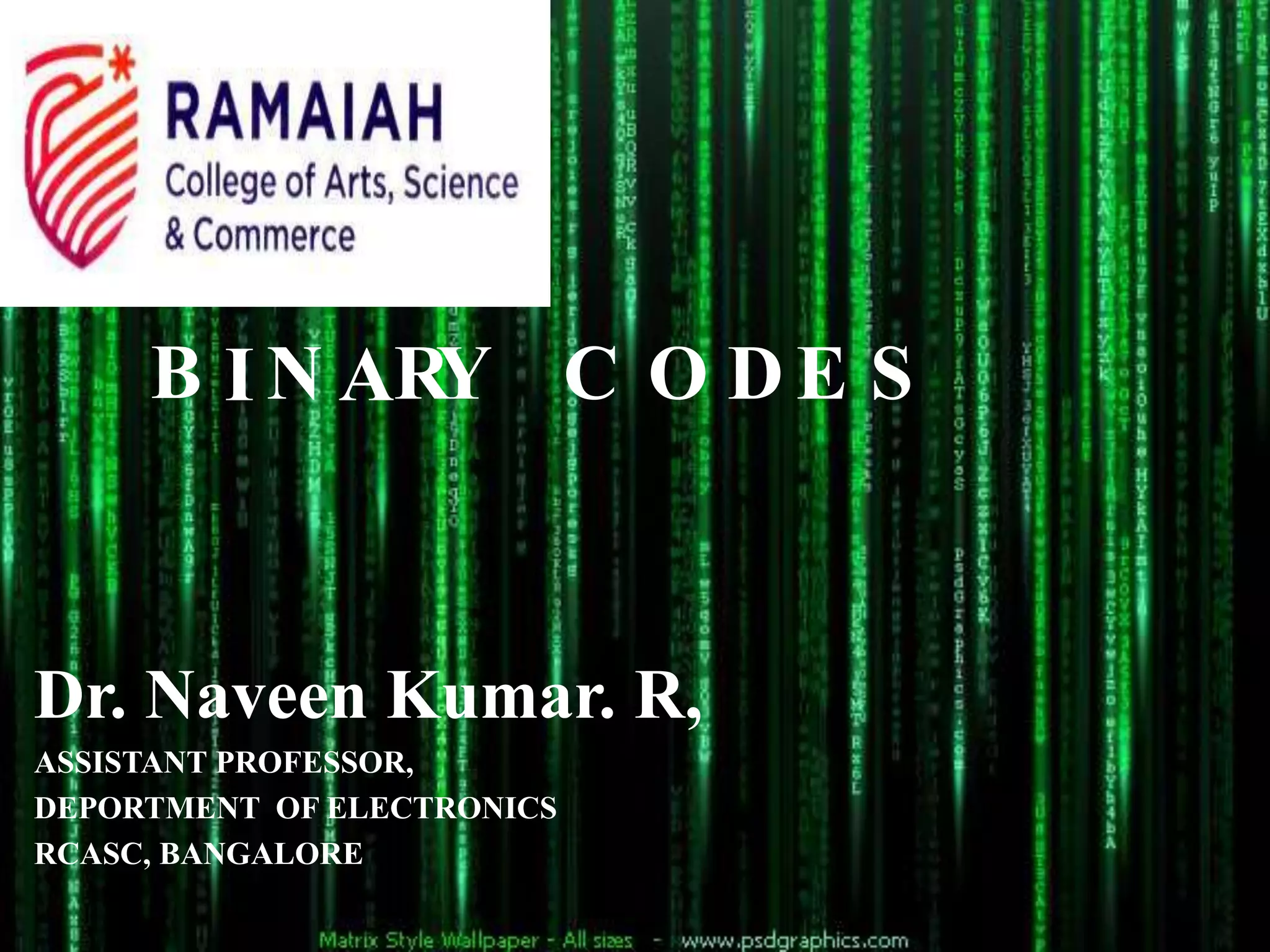 Dr.naveen electronics binary codes | PPT