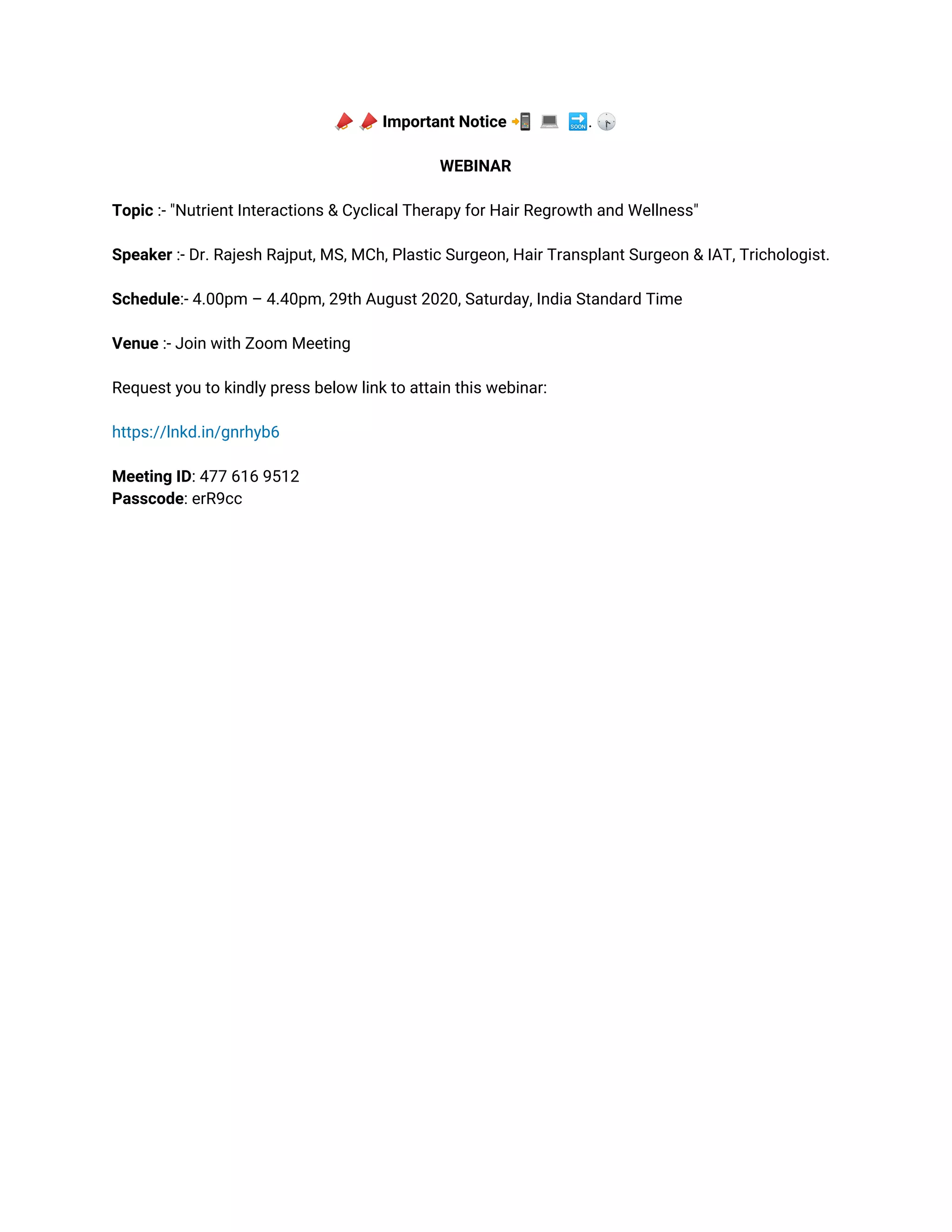 Dr. rajesh rajput webinar | PDF