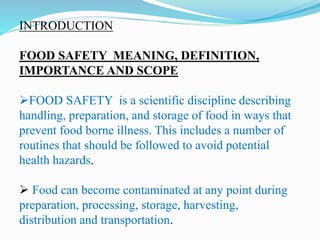 FOOD SAFETY AND MANAGEMENT- BY Dr. Shweta Gupta | PPTX