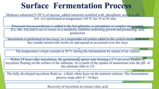 Dr. p. suganya citric acid production | PPTX
