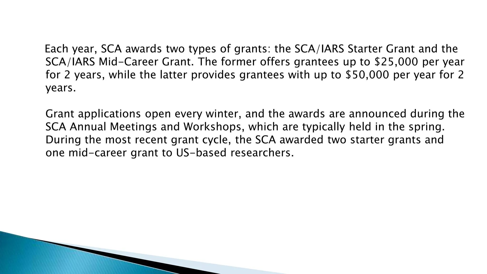 A Look at the SCA Grant Program | PPT