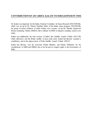 Leadership Lessons by Dr. APJ Abdul Kalam | DOCX