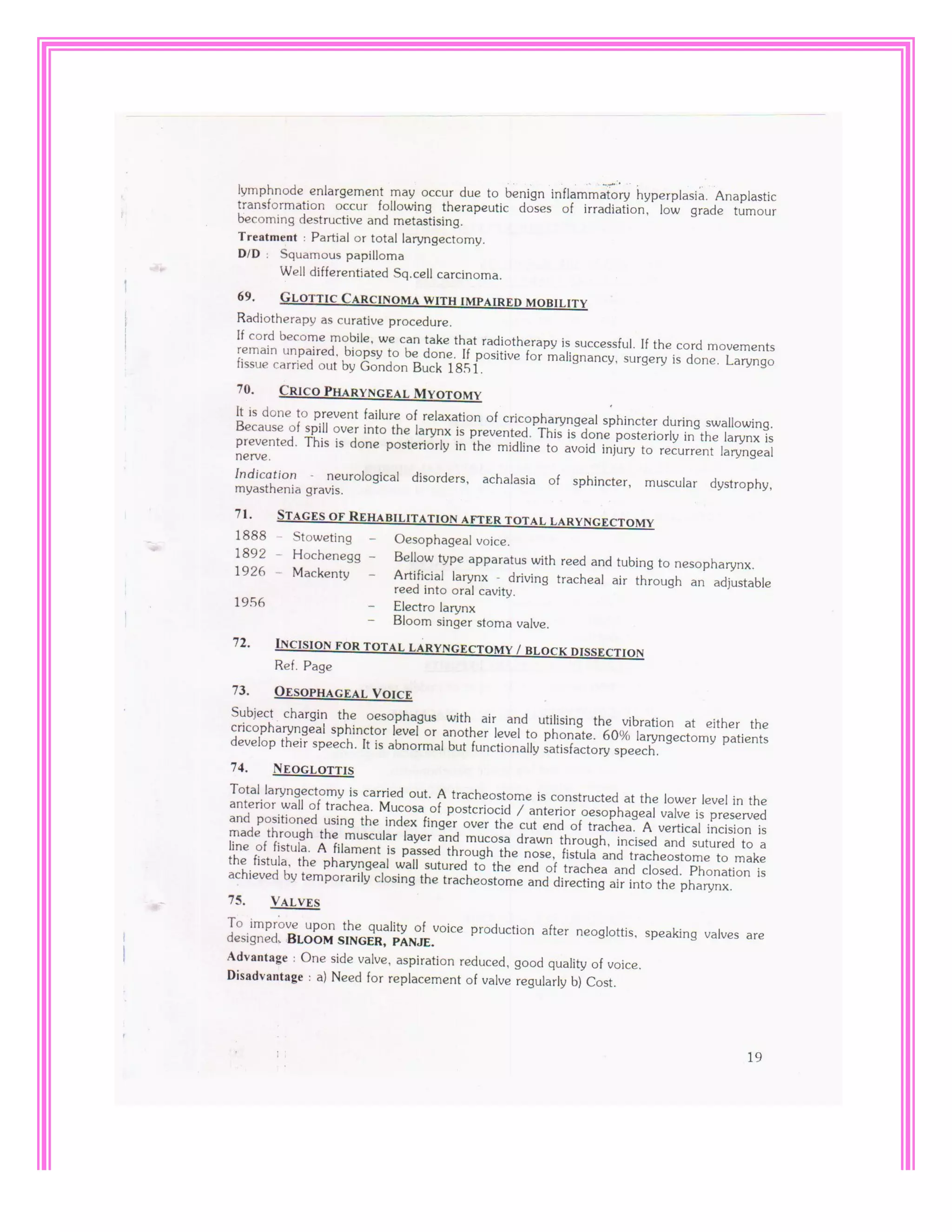 Dr. Gananathan Notes for ENT Practicals | PDF