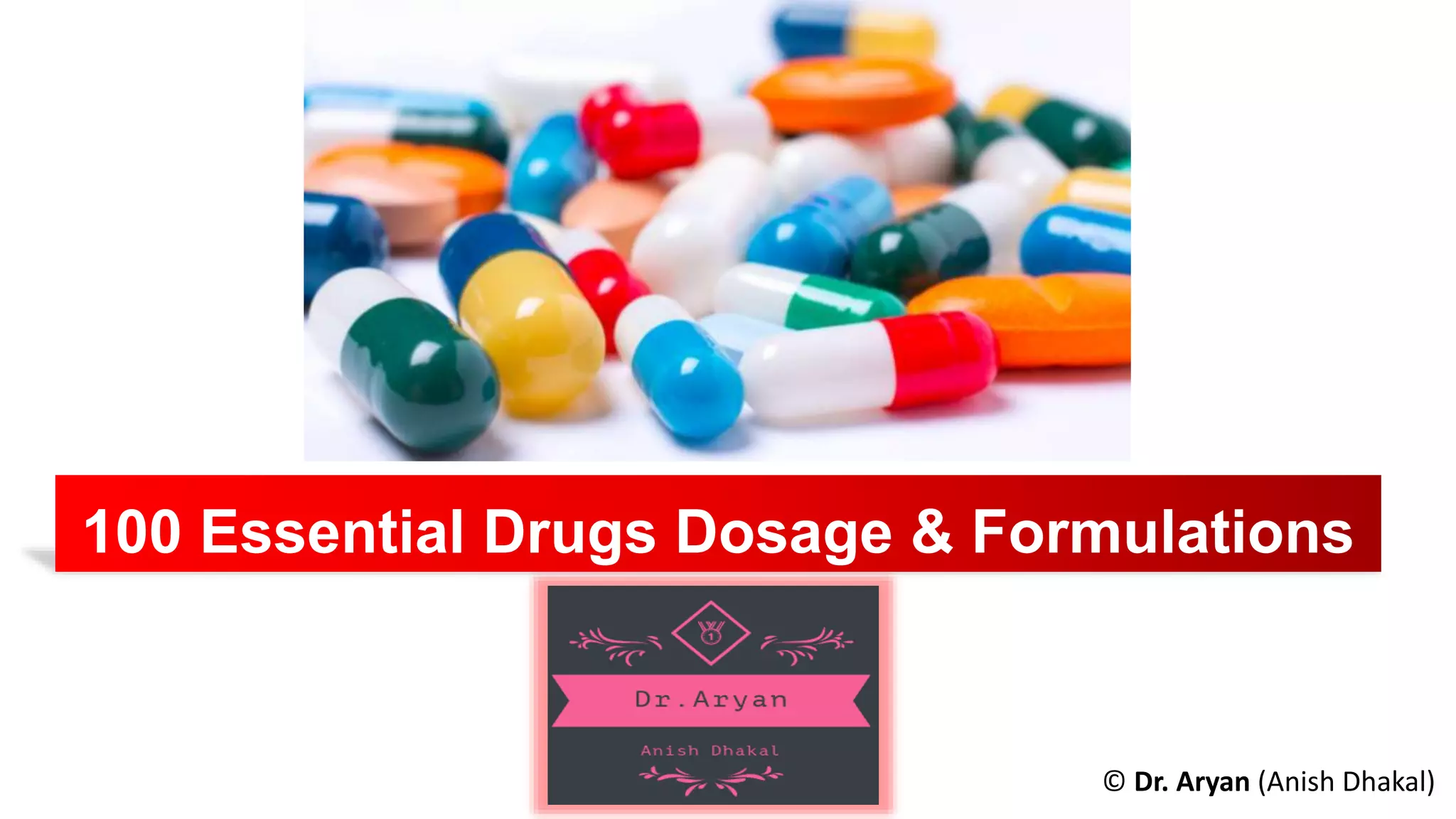 Essential Drugs Dosage and Formulations (Medical Booklet Series by Dr ...