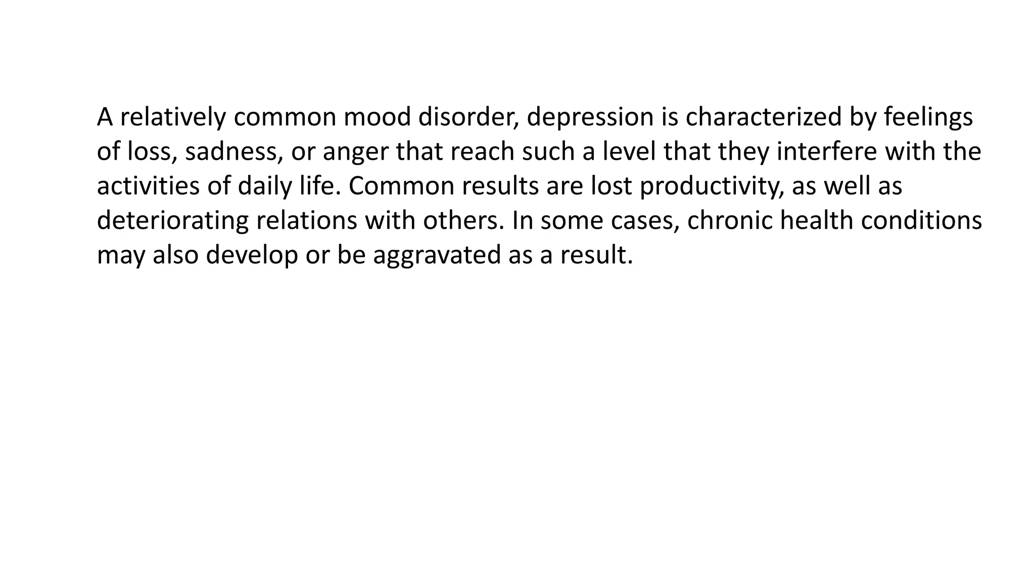 The Basic Symptoms of Depression | PPTX