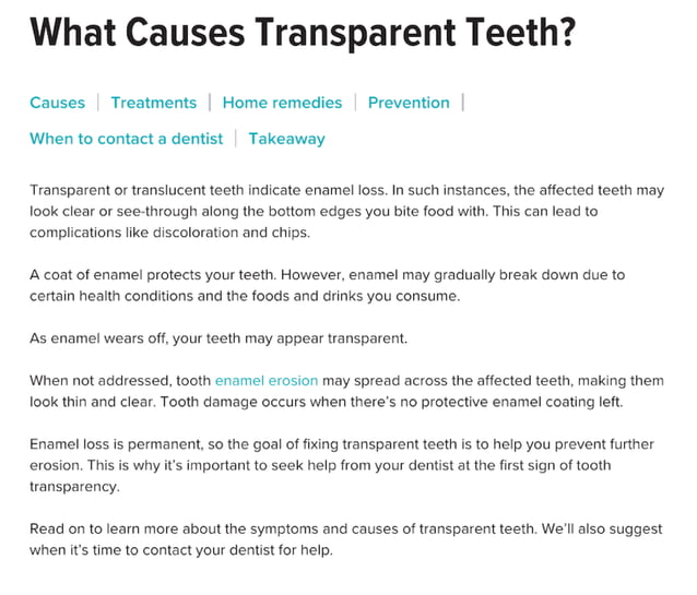 What Causes Transparent Teeth? | PPT
