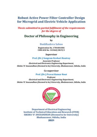 Robust Active Power Filter Controller Design for Microgrid and Electric ...