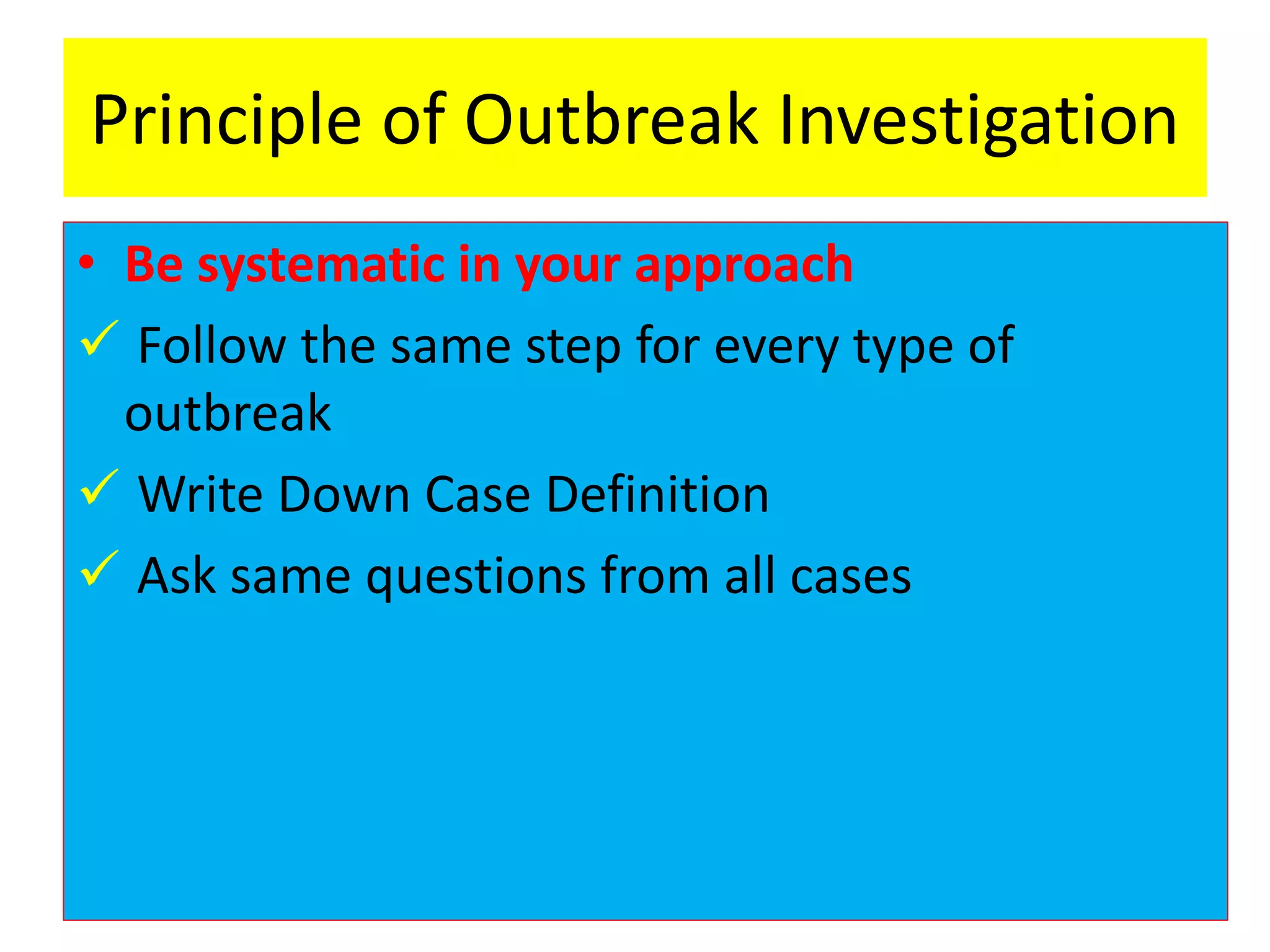 Outbreak investigation ppt | PPTX
