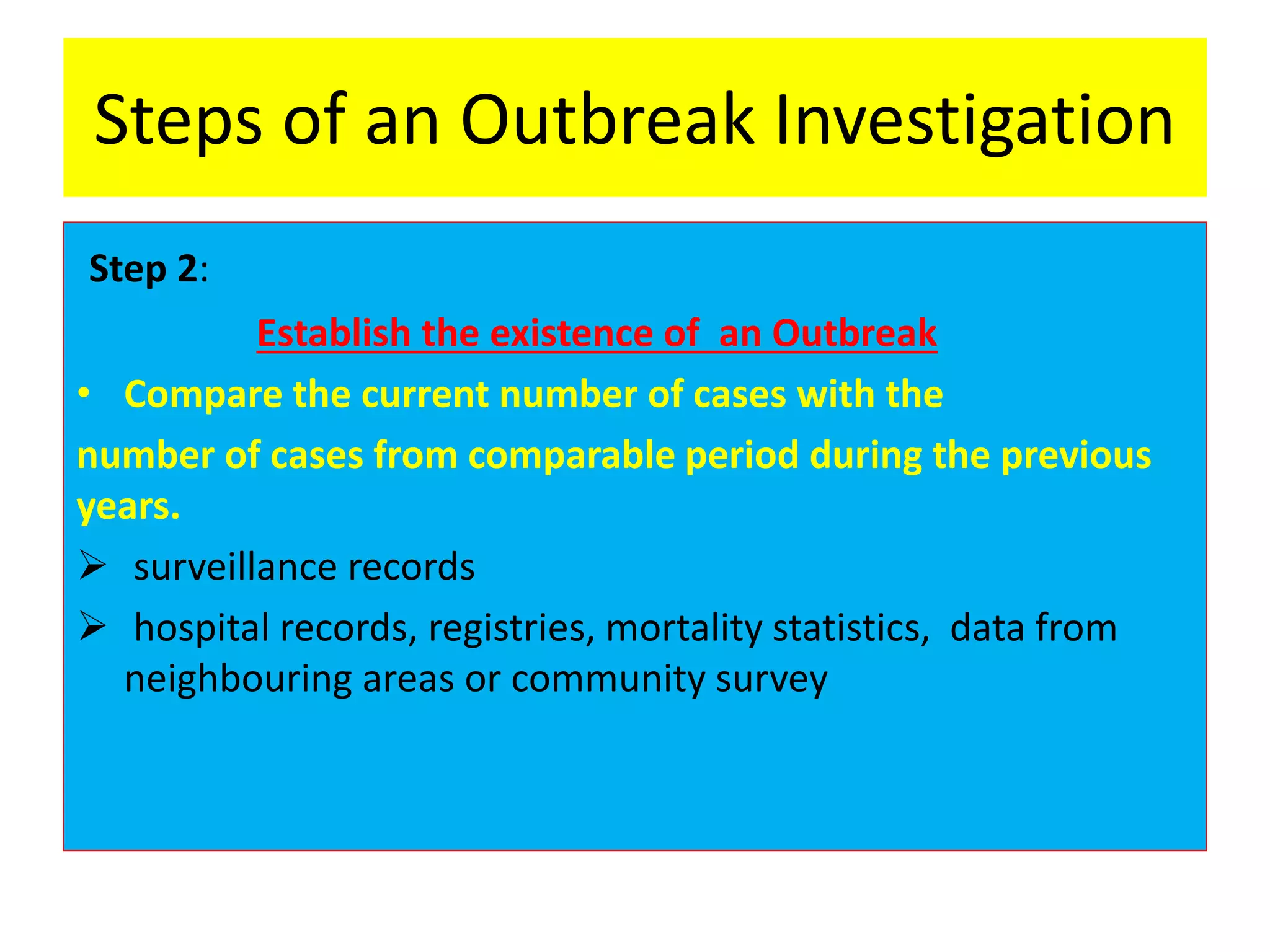 Outbreak investigation ppt | PPTX