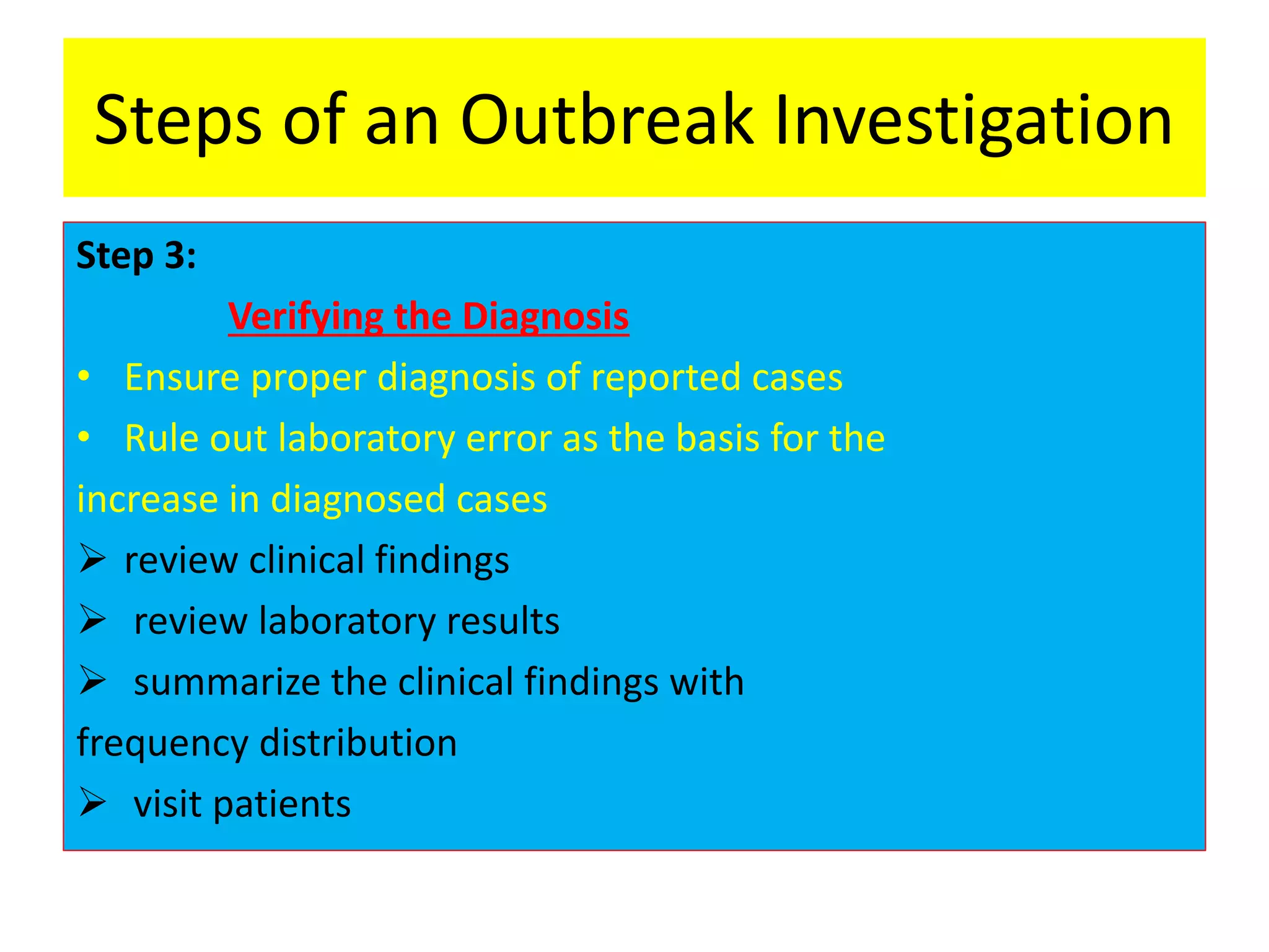 Outbreak investigation ppt | PPTX