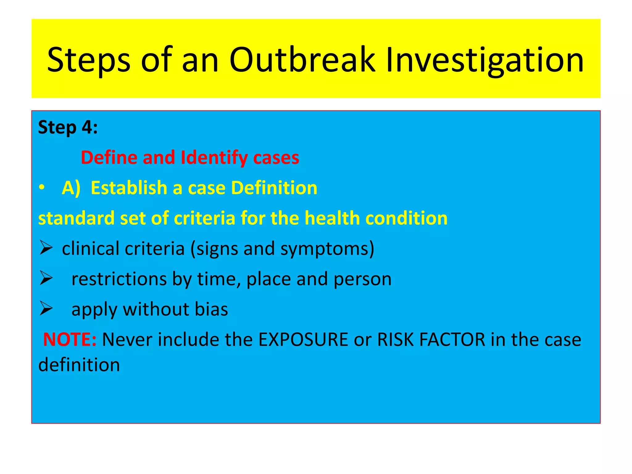 Outbreak investigation ppt | PPTX
