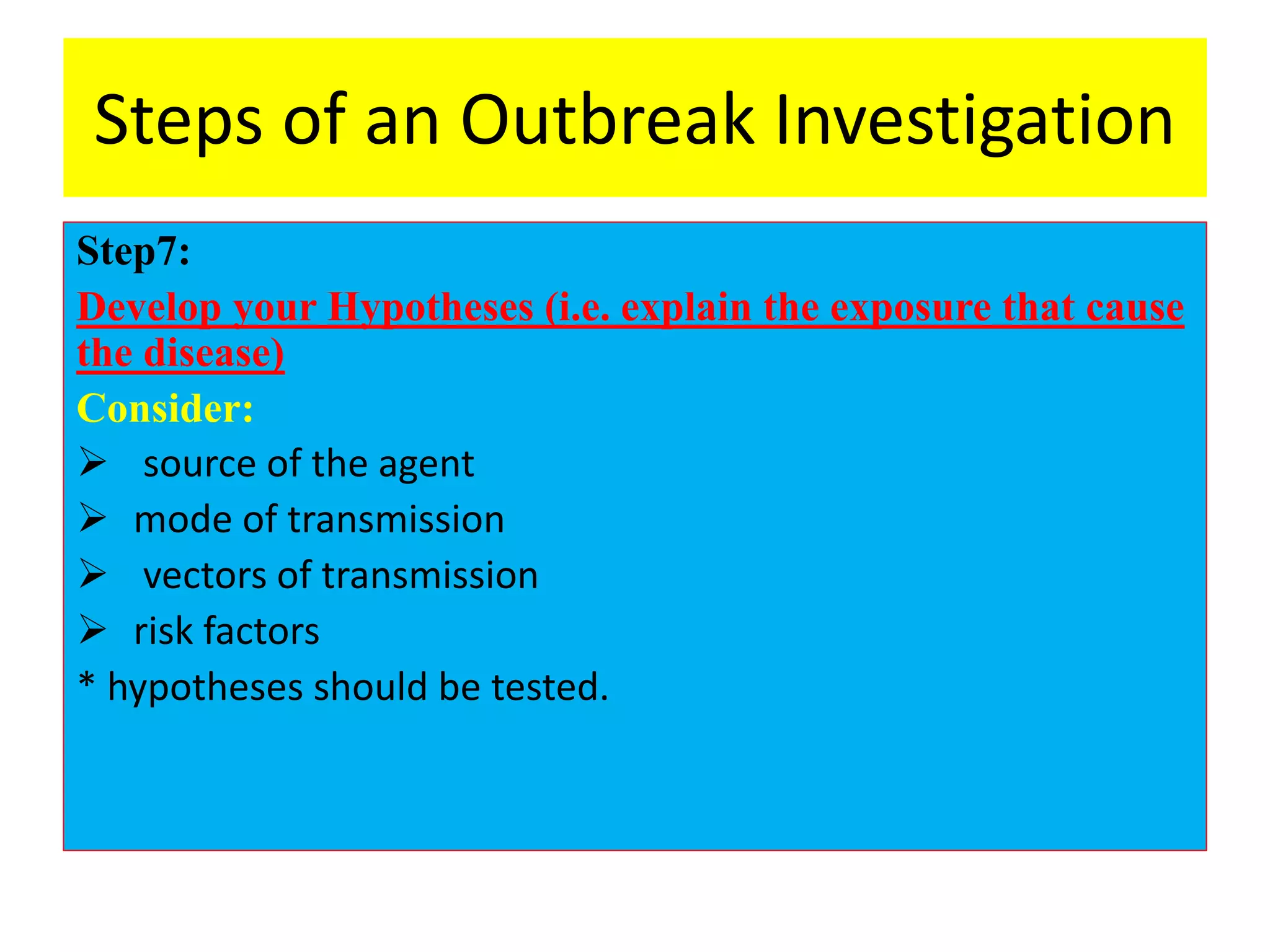 Outbreak investigation ppt | PPTX