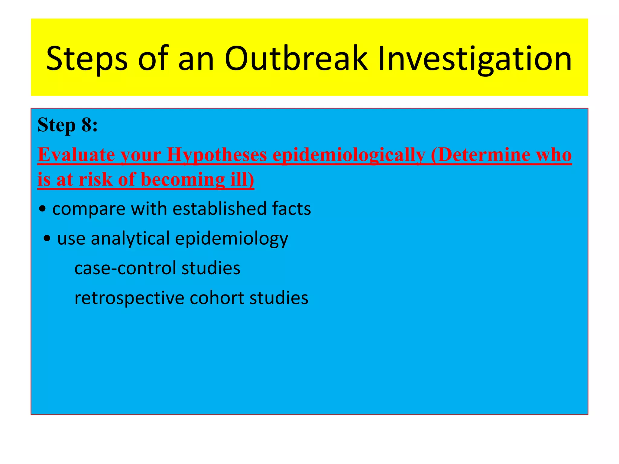 Outbreak investigation ppt | PPTX