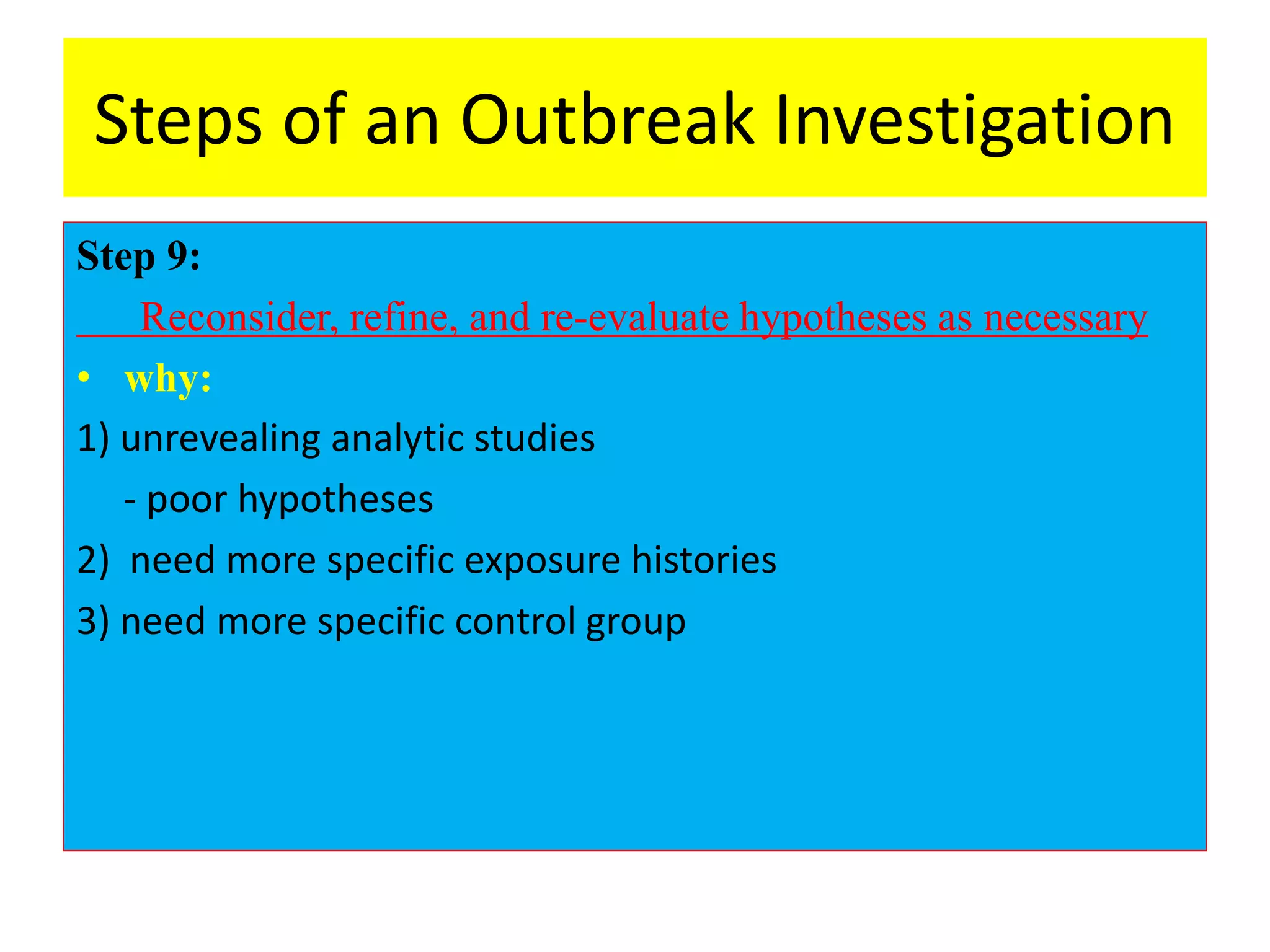 Outbreak investigation ppt | PPTX