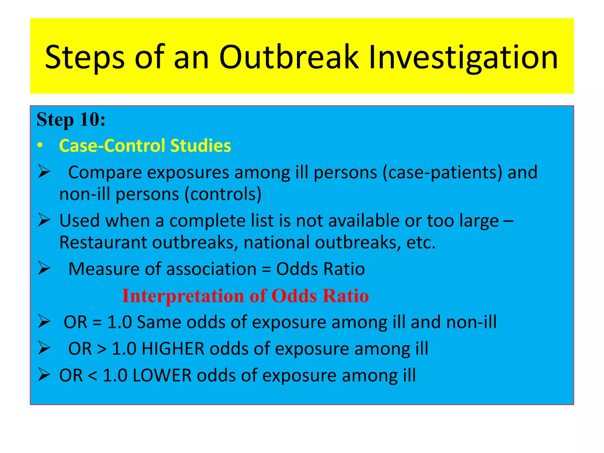 Outbreak investigation ppt | PPTX
