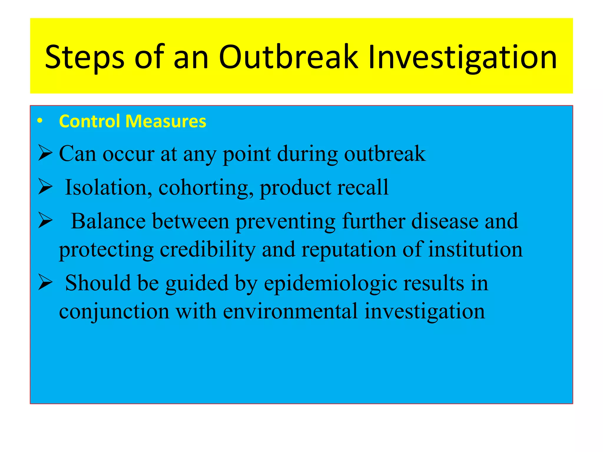 Outbreak investigation ppt | PPTX