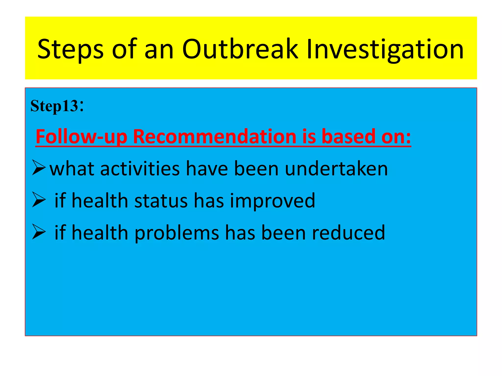 Outbreak investigation ppt | PPTX