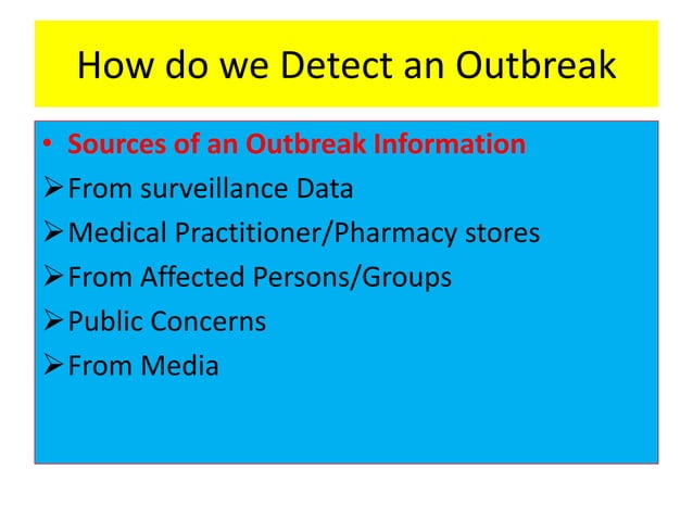 Outbreak investigation ppt | PPTX