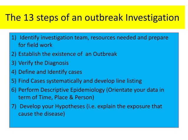 Outbreak investigation ppt | PPTX