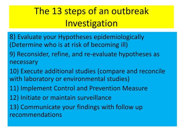Outbreak investigation ppt | PPTX