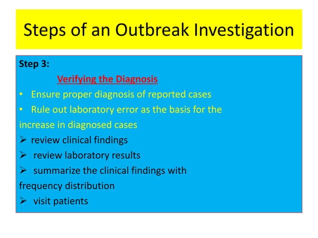 Outbreak investigation ppt | PPTX