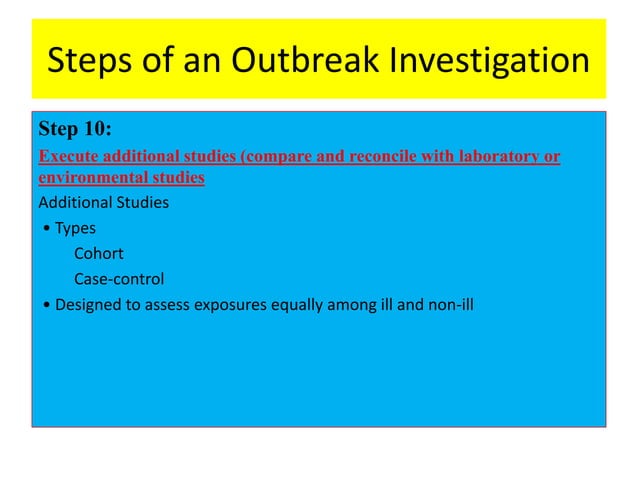 Outbreak investigation ppt | PPTX
