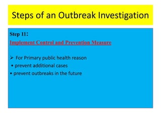 Outbreak investigation ppt | PPTX